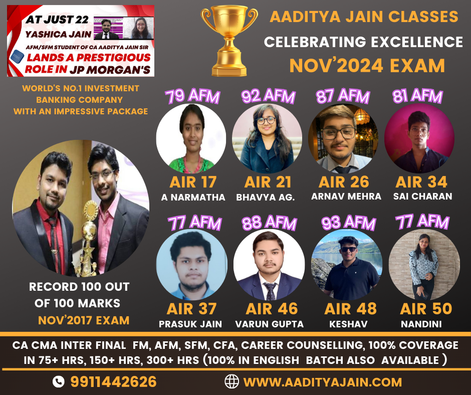 Who is Aaditya Jain? CA CMA Inter Final FM AFM SFM Faculty ! – Aaditya Jain Classes (Head Office)